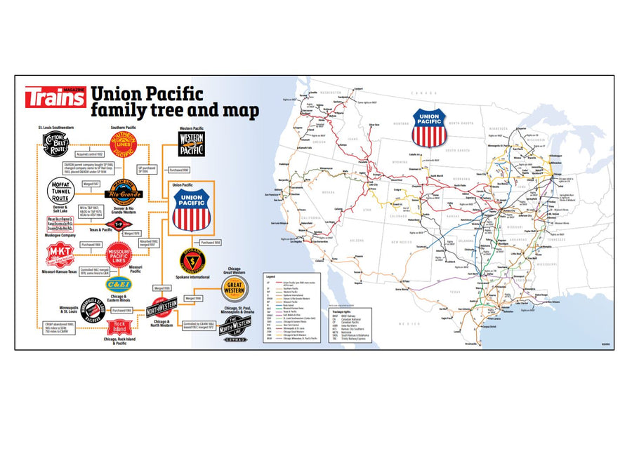Union Pacific Railroad Map and Family Tree Poster – Trains.com Store