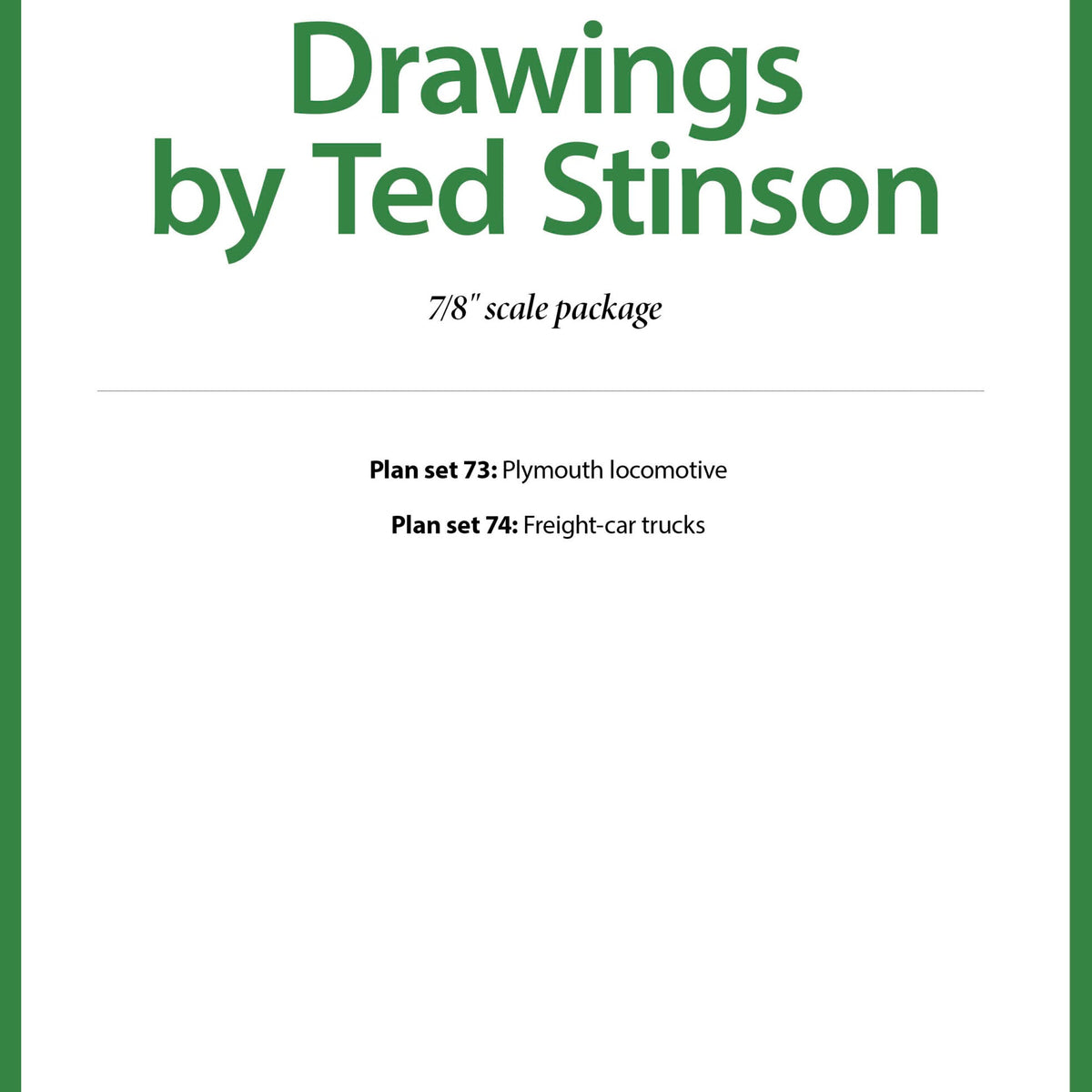 7/8"-Scale Package - Full-Size Drawings – Trains.com Store